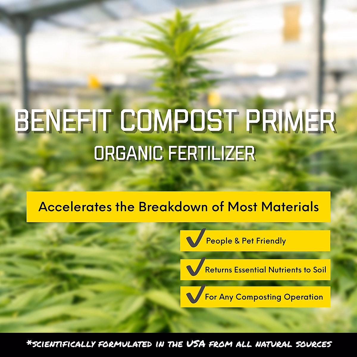 BENEFIT CANN Compost Primer .64 Ounce Organic Fertilizer, Guaranteed Analysis: 1-1-1. Beneficial Soil Microbes & Soil Mycorrhiza, 5 Billion Colony Forming Units/Gran. Use in Any Composting Operation