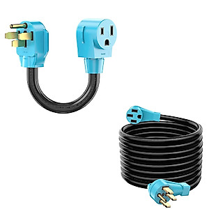 CircleCord Welder Adapter Cord and UL Listed 50 Amp 30 Feet RV/EV Extension Cord