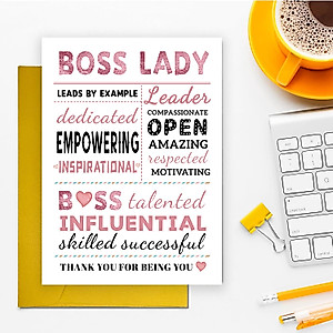 Funny Boss Day Card for Boss Women, Boss Lady Boss's Day Card Gift, Bosses Day Card For Her, Cute Thanks Card For Famale Boss Manager Leader, Appreciation Card for Woman Boss, Gift For Boss Lady