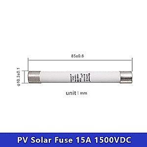 2Set Photovoltaic Solar Fuse Holder with 10x85m Fuse 1500VDC High Pressure Current Limit for PV Combiner Box (Color : 20A, Size : 2 Set)