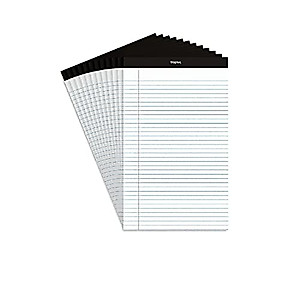 STAPLES 281303 Notepads 8.5-Inch X 14-Inch Wide White 50 Sh/Pad 12 Pads/Pk (51297/26786)