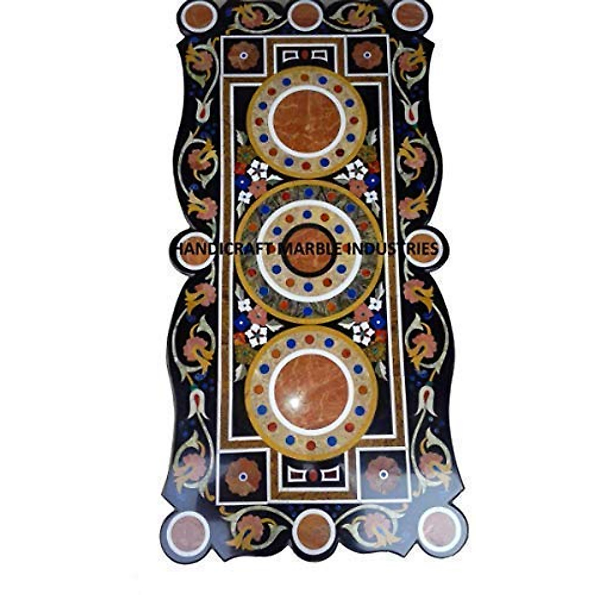 48" x 30" Inch Black Marble Inlay Dining Table, Classic Centre Table Top, Centre Table For Sofa, Piece Of Conversation