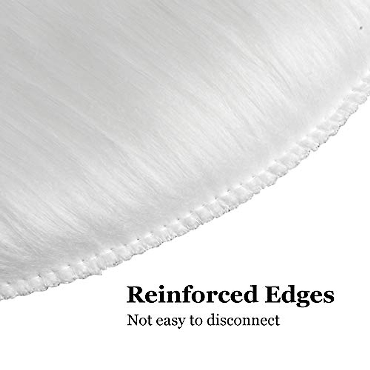 IVON 15.5 inches White Round Faux Fur Rug, Fluffy Rug Cushion for Chair, Background for Nail Desk Photos