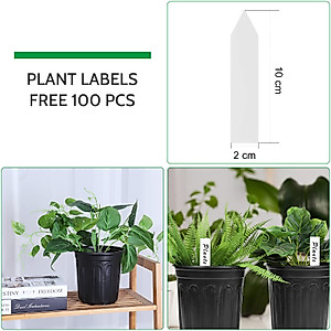 JERIA 100-Pack 1 Gallon Flexible Plant Nursery Pots with 100Pcs Plant Labels,Thickened Soft Plastic Seedling Pots,Seed Starting Pot Flower Plant Container for Succulents，Seedlings