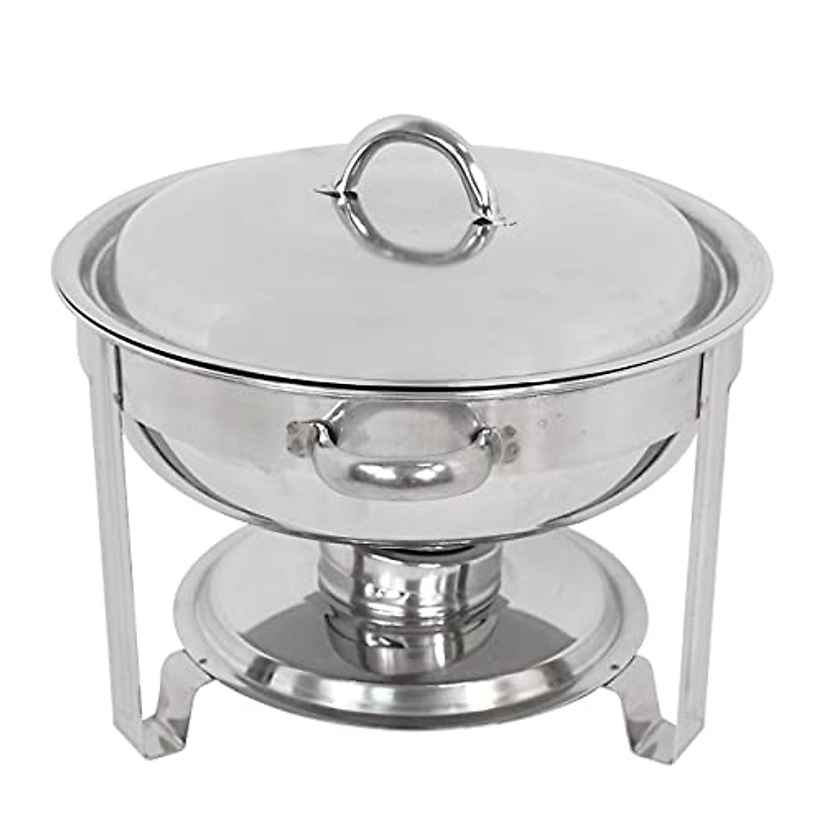 ZENY Pack of 3 Round Chafing Dish Full Size 5 Quart Stainless Steel Deep Pans Chafer Dish Set Buffet Catering Party Events Warmer Serving Set Utensils w/Fuel Holder