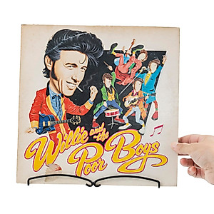 MyGift Wall Mounted Retro Style Matte Black Metal Wire Holder for Vinyl Records Showcase, Floating Album Cover Art, Hanging LP Record Display Rack, Set of 6