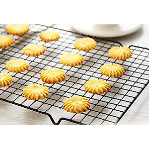 Mokpi Cooling Baking Rack Wire Racks, Size 16.14’’x10’’, Thick Heavy Duty Commercial Quality Grid Rack (Set of 4)