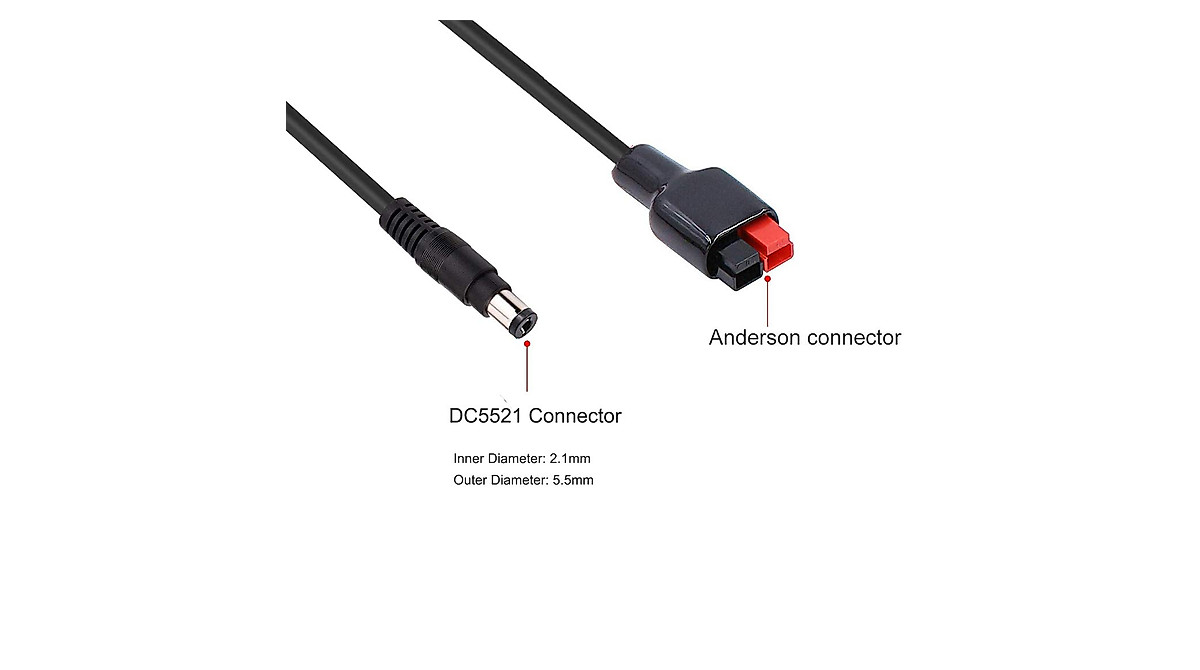 Flashfish DC5521(5.5mm x 2.1mm) to Anderson Connector Adapter Cable ...