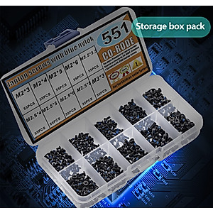 CO-RODE 551pcs Laptop Screws Kit, Notebook Computer Screw Set w/Blue Glue,Screw Driver, for SSD Motherboard Fan Power Graphics Hard Drive