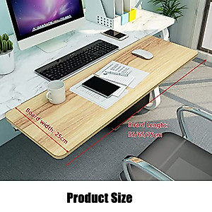 Ergonomic Desk Extender 7 Colors Wooden Keyboard Tray Mouses Platforms - with Steel Foldable K-Bracket - Folds Or Unfolds Easily - Clamp-On - Armrest Shelf Computer Elbow Arm Support