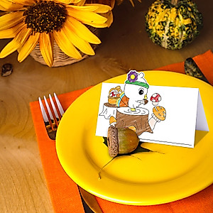 Thanksgiving Place Cards Crafts Table Settings 120PCS Color Your Own Cards Thanksgiving Crafts for Kids Table Name Place Card Fall Harvest
