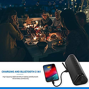 YPWA Bluetooth Speaker,High Power 12W,36 Hours Playback Time (Built-in 5000mAh Battery)