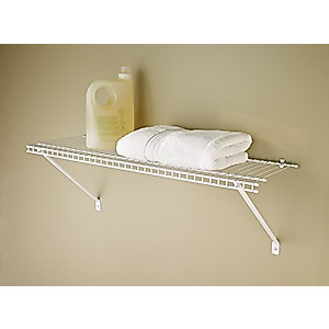 ClosetMaid Wire Shelf Kit with Hardware, 2 Ft. Wide, for Pantry, Closet, Laundry, White Vinyl Finish