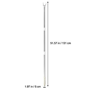 DOITOOL Clothesline Long Reach Pole Aluminium Alloy Closet Reacher Pole with Hook Adjustable Clothes Rod Clothesline Fork, High Reach Garment Hook Sturdy Clothesline Pole Curtain Pull Rod