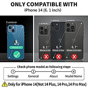 HOGGU Crossbody iPhone 14 Case Wallet with Card Holder, Floral Leather iPhone 14 Crossbody Case with Strap, Kickstand, Zipper Purse, Protective Square Phone Case Cover for Women Girls-Butterfly