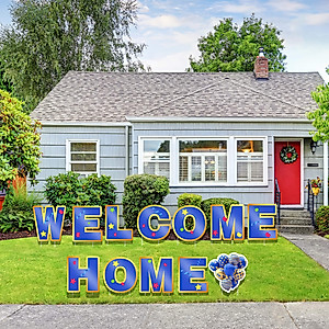 Welcome Home Lawn Sign Yard Sign with Stakes, Outdoor Welcome Home Decorations Suitable for Family Party Supplies