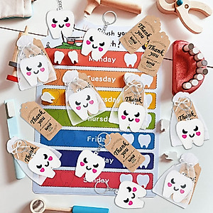 CiciBear 24 Pack Tooth Keyring Party Decorations for First Tooth?Teeth Party,First Birthday,Clinic Graduation