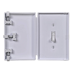 Child Be Safe, Baby Toddler Pet Resistant Electrical Safety Cover Guard for Home and Business, Made in USA, Traditional Standard Toggle Light Switch (White, Single Unit)