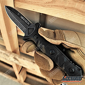 Hunting Knife Tactical Knife Survival Knife 8" Fixed Blade Knife w/ Molle Compatible Pressure Retention Sheath Camping Accessories Survival Kit Survival Gear Tactical Gear 79965 (Black)