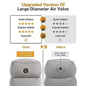 Sunany Inflatable Foot Rest Pillow for Travel, Kids/Adults Airplane Travel Pillow-Adjustable Height Cushions,for Kids to Sleep While Traveling,Suitable for Office, Home and Any Travell (1 Pack)