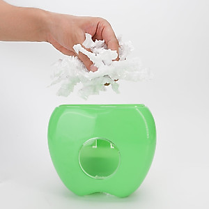 Plastic Wrap Storage Box with 200pcs Disposable Cling Film Food Cover, Reusable Wall-Mounted Punch-Free Dispenser for Elastic Sleeve Bag, Extractable Shower Caps Organizer for Kitchen Bathroom (Green)