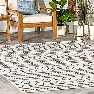 nuLOOM Frontier Droplet Striped Indoor/Outdoor Area Rug, 5' x 8', Light Grey