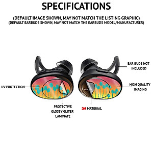 MightySkins Glossy Glitter Skin Compatible with Bose QuietComfort Earbuds II (2022) - Tropical Pink | Protective, Durable High-Gloss Glitter Finish | Easy to Apply and Change Styles | Made in The USA