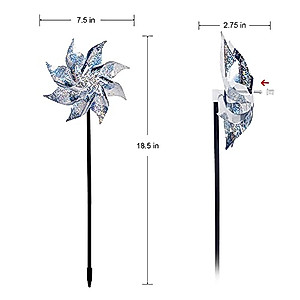 Hausse 2 Pack Fake Horned Owl | 10 Pack Reflective Pinwheels with Stakes