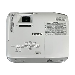 Epson PowerLite X27 3LCD Projector 2700 ANSI HDMI HD 1080i, Bundle: Remote Control, Power Cable, HDMI Cable