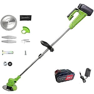 Handheld Cordless Lawn Weed Cutter Portable Gardening Mowing Tools Grass Trimmer Edger Lawn Mower Grass Brush Cutter-24V4000 mA 1 Battery