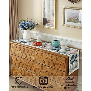 Thanksgiving Decorations Fall Table Runner 72 Inches Long with Autumn Pumpkins Eucalyptus Leaves. Fall Decorations for Home Dining Room Kitchen Table Seasonal Holiday Harvest Party Decor