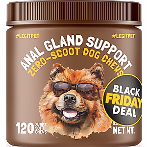 Anal Gland Relief Chews for Dogs - Fiber & Digestive Support Supplement - Soft Chews for Healthy Bowel & Gland Function - Helps Reduce Scooting - Promotes Dog Health & Comfort 120 pcs