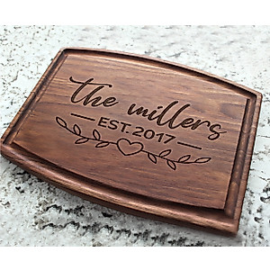 Personalized Charcuterie Board Custom Mr Mrs Cutting Board Arched Wood Engraved Walnut Cutting Board