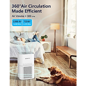 Dayette Air Purifiers for Pets Large Room Up to 2200 Ft² with Air Quality Monitor,Auto Mode and Sleep Mode, HEPA Filter Captures Pet Allergies, Smoke, Dust, Pollen, AP301 Pet