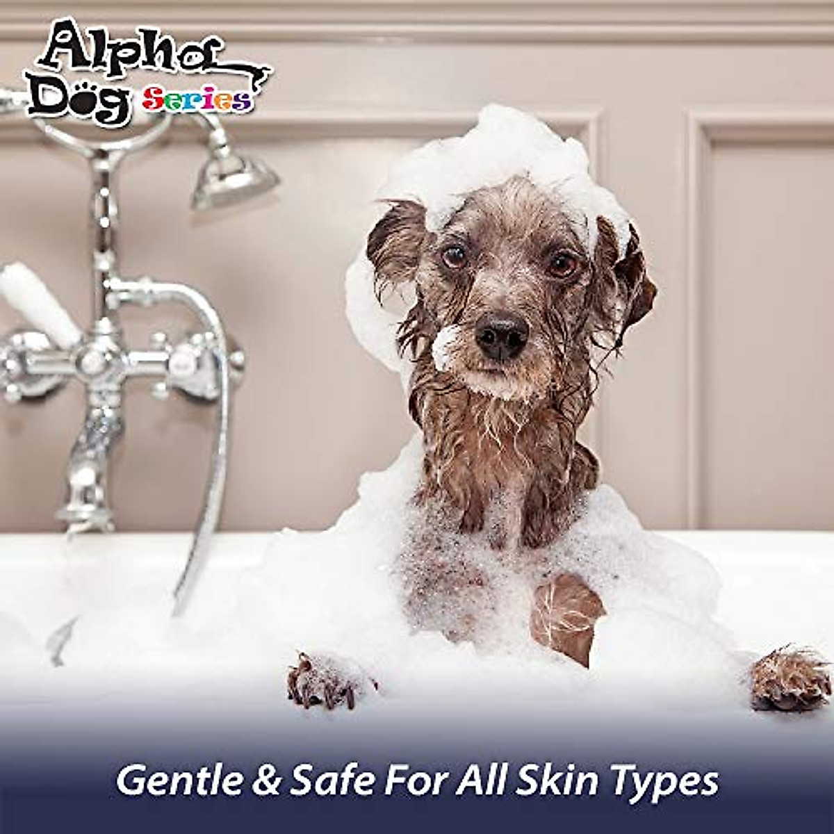 Alpha Dog Series Bright White Grooming Natural Dog Shampoo and Conditioner with Aloe Vera, pH balanced Shampoo for Dogs, Tear-Free, Moisturizing Dog Shampoo for Sensitive Skin - 26.4 Oz