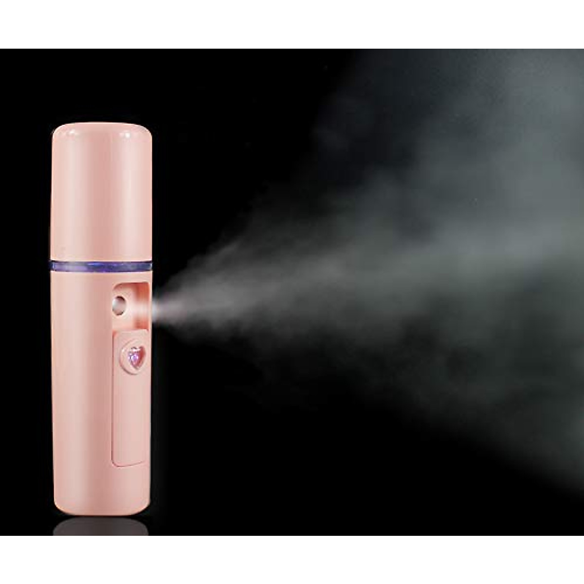 Nano Facial Mister Moisturizing Atomization Humidifier Cool Mist Facial Steamer Handy Mist Sprayer Moisturizing & Hydrating for Skin Care, Makeup, Eyelash Extensions (Pink)