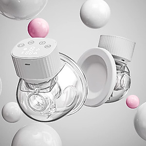 Mom's Best Wearable Hands-Free Double Electric Breast Pump | Quite | BPA Free Silicone | LCD Display | 3 Modes 9 Levels of Suction | 3 Flange Sizes | Type C Charging | Breastfeeding Essentials |2 pack