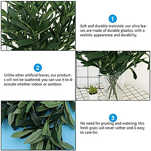 Artificial Olive Branch Greenery Leaves Stem Fake Plant Olive Tree Branches Photography Props for Office Wedding Greenery Decorations