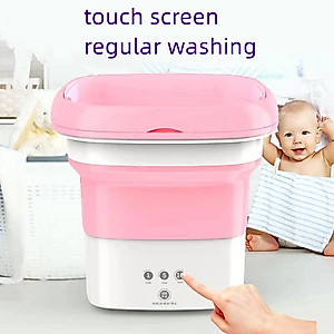 Portable Washing Machine - Foldable Mini Small Portable Washing Machine with Drain Basket for Apartment, Laundry, Camping, RV, Travel, Lingerie, Personal, Baby Clothes, Towels (blue)