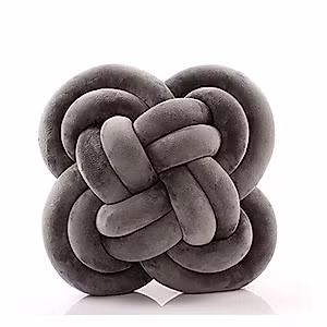 NDIAO Knot Ball Pillows Dark Grey Velvet Knot Pillow Ball for Sofa 12x12 Round Knot Throw Pillows Soft Decorative Cushions Bedroom Decor