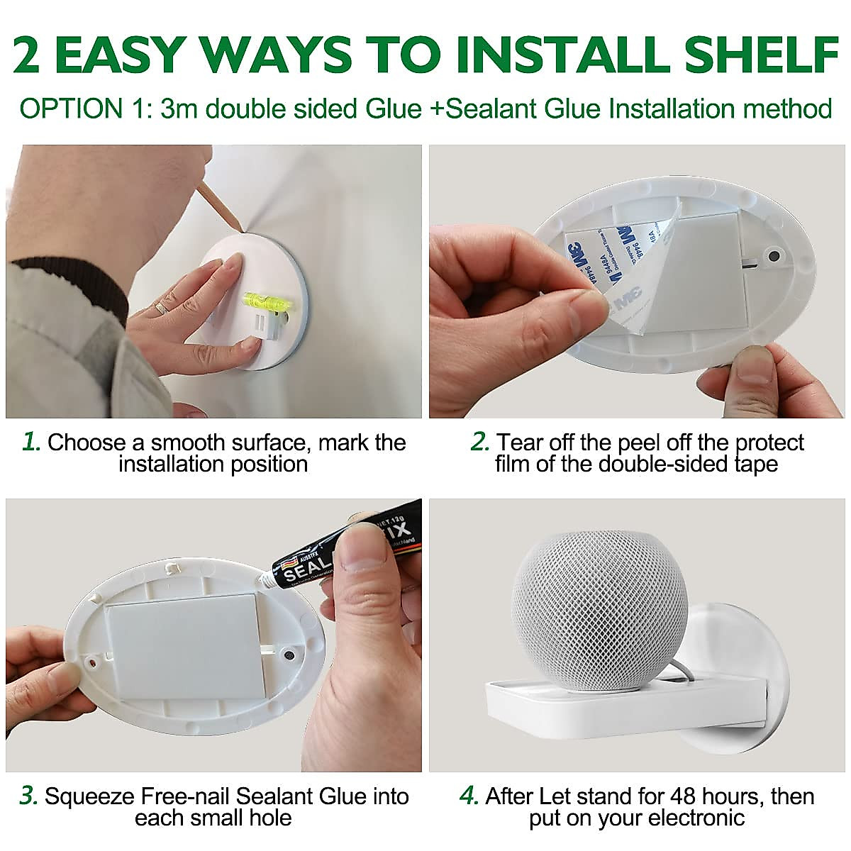 BELIEFLUO Outlet Shelf Holder, Bathroom Decor with Built-in Cable Management,A Space Saving Solution for Homepod Mini,Google Home/Echo/Smart Speakers/Electric Toothbrush/Cell Phone (Universal)…