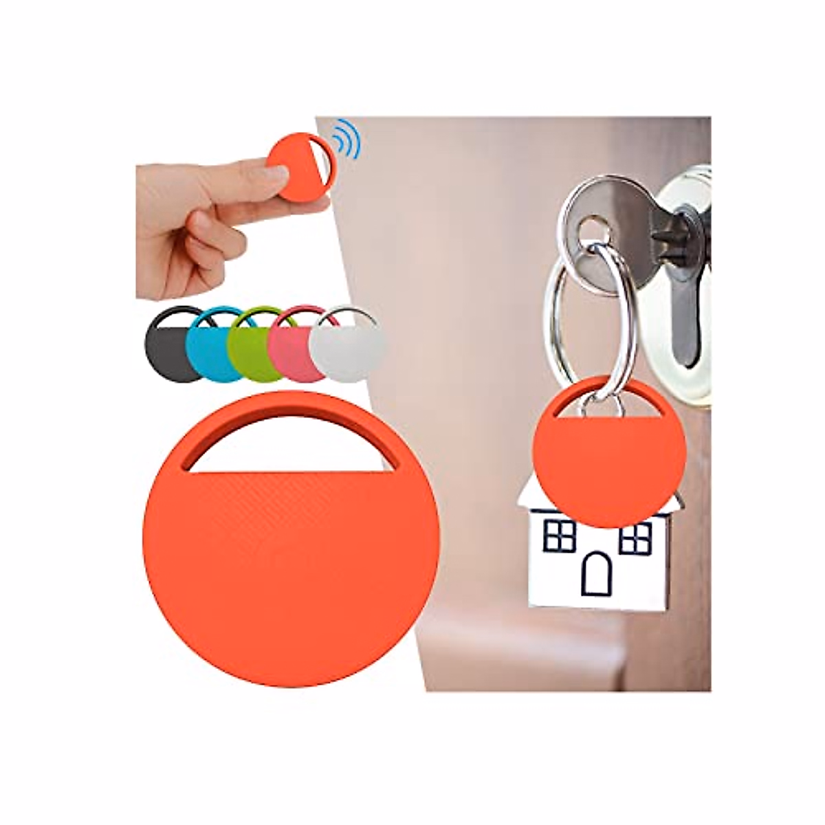 Round Bluetooth 4.0 Locator Mini Mobile Key Finder, Anti Kids Loss Portable Hidden GPS Tracking Device for Pet Key Wallet Tracking