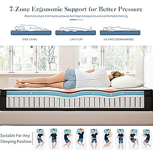 DreamQi Twin Mattress,Twin Size Mattresses,Gel Memory Foam and Pocket Spring 8 Inch Hybrid Twin Mattress for Kids,Medium Firm,Breathable Comfort Soft Twin Bed Mattress in a Box,Pressure Relief