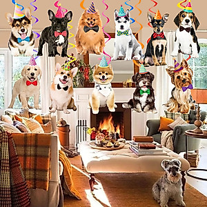 Dog Hanging Swirls Decorations Dog Themed Birthday Party Supplies 20pcs Puppy Hanging Swirls Ceiling Streamers Decorations for Kids Birthday Baby Puppy Pet Dog Birthday Party Favors Supplies