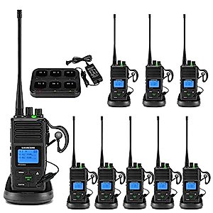 9 Pack Two Way Radio Long Range with Six-Way Multi Charger