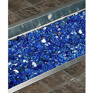 NUPICK 20 Pound Fire Glass, 1/2 Inch Reflective Fire Glass, Fit with Fire Pit Glass and Fireplace Glass, Blue