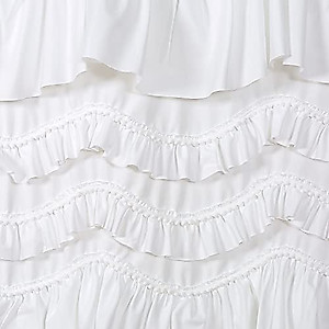 Lush Decor Kemmy Window Curtain Panel (Single), 63" Long x 52" Wide, White