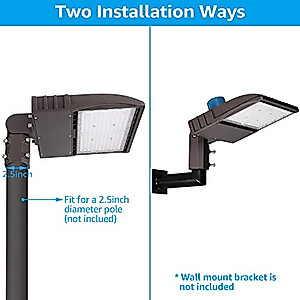 LEONLITE 150W LED Parking Lot Light with Adjustable Slip Fitter, 20250LM 100-277V Commercial Shoebox Lights, Dimmable Dusk to Dawn Photocell Area Lighting, IP65 Street Pole Light, 5000K, UL Listed