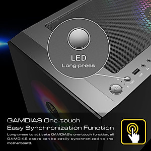 Gamdias RGB Gaming ATX Mid Tower Computer PC Case with Side Tempered Glass Panel and a Magnetic Dust Filter & 3 Built-in 120mm ARGB Fans