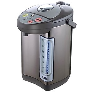 Panda Electric Hot Water Boiler and Warmer, Hot Water Dispenser, 304 Stainless Steel Interior (Stainless Steel/Brown, 4.0 Liter)